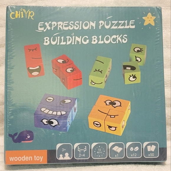 Chiyr | Toys | Wooden Expressions Matching Block Puzzle Game | Poshmark
